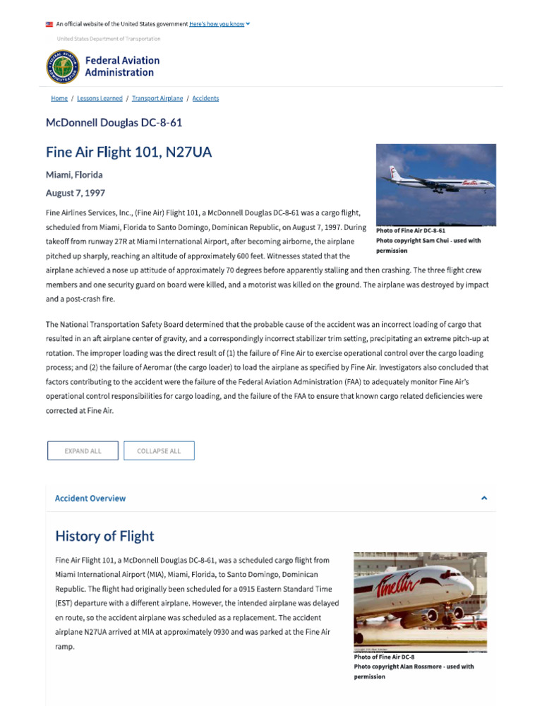 Faa - Report - Fine Air 101 | PDF