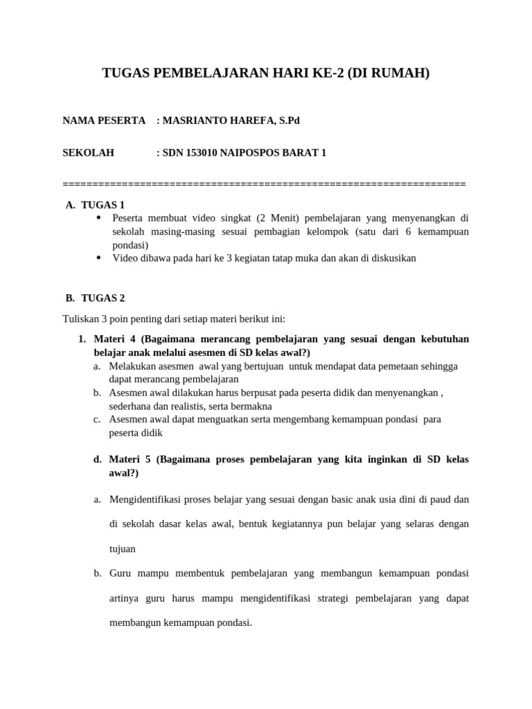 Masrianto Harefa Materi 4 | PDF