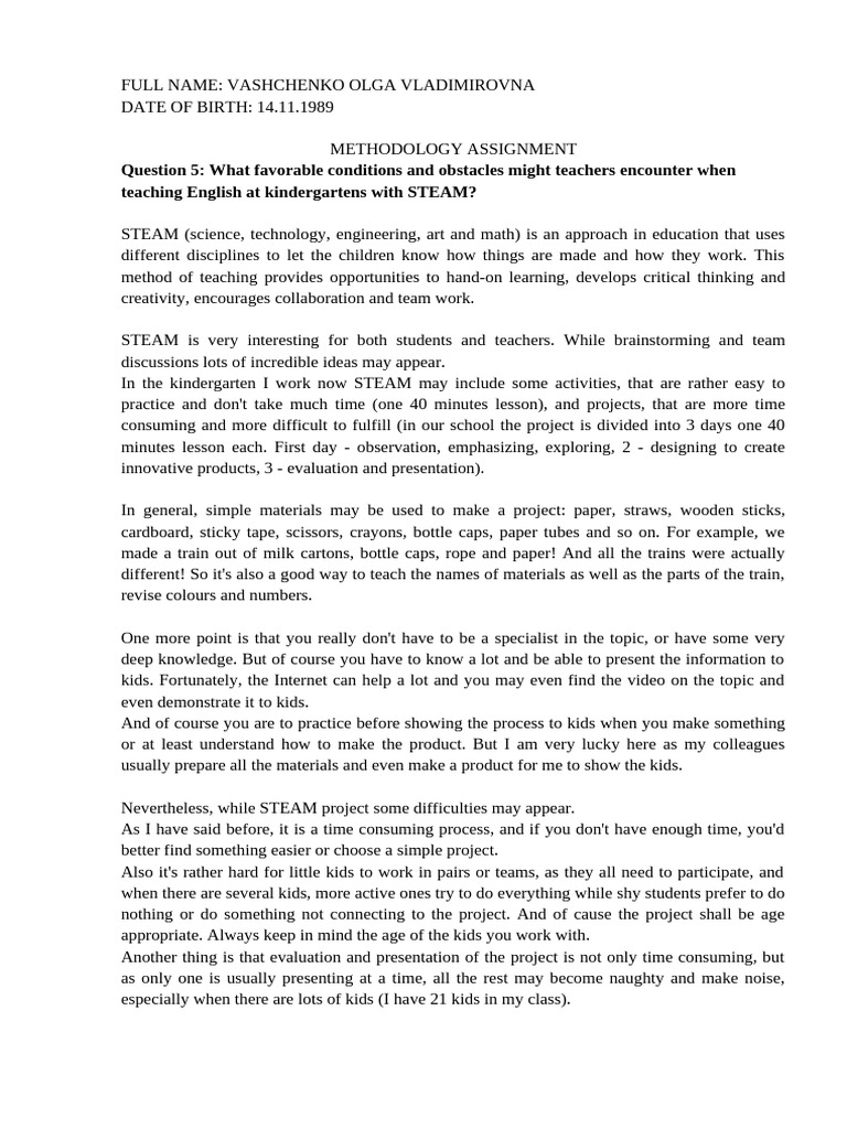 Vashchenko Olga Vladimirovna | PDF | Teachers | Intelligence