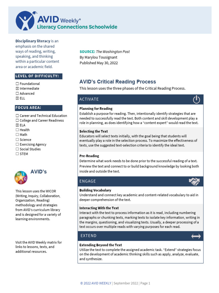 Disciplinary Literacy in ELA Instruction | PDF | Reading Comprehension ...