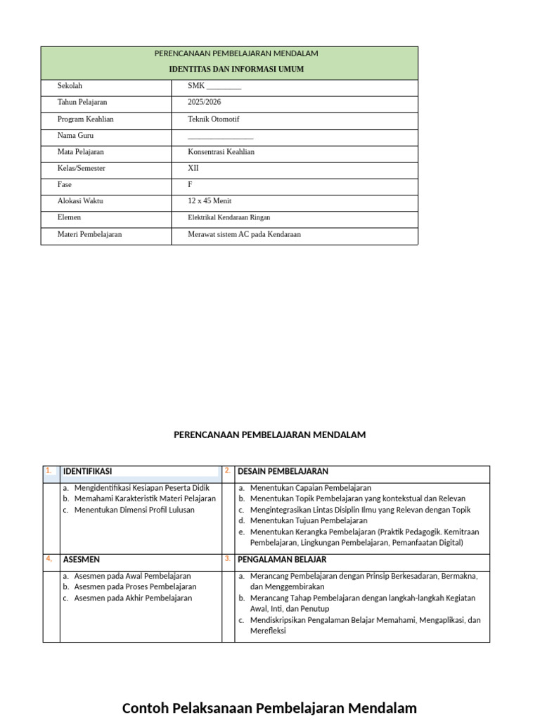 D - Contoh RPP Pembelajaran Mendalam - Pgri | PDF