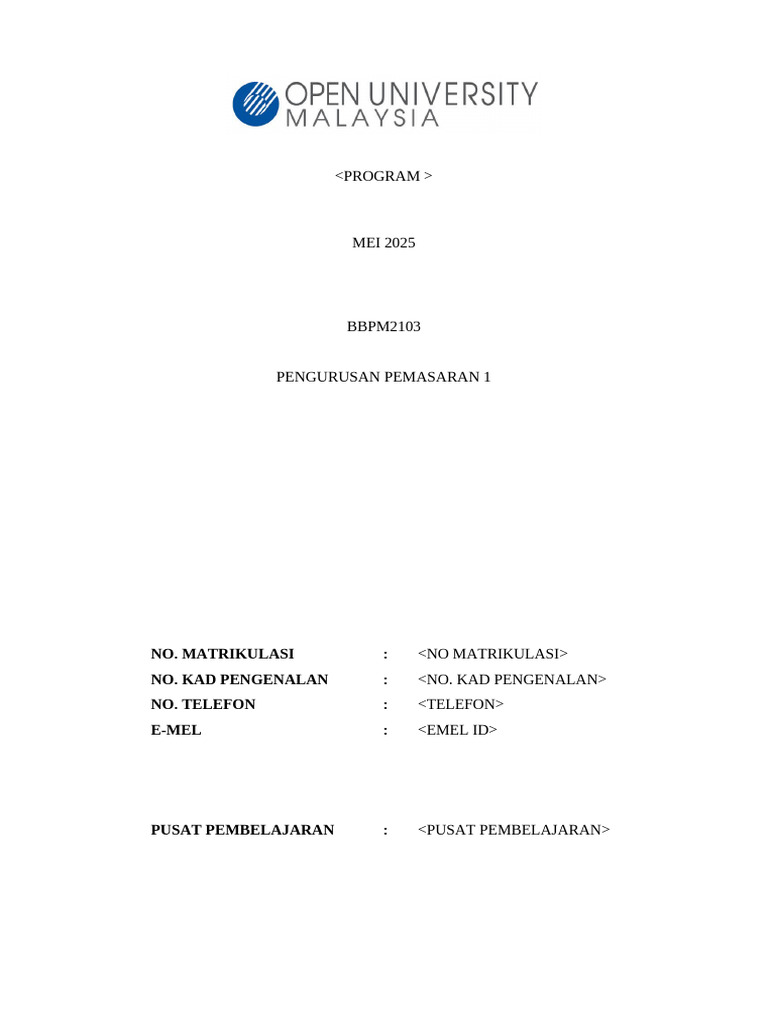 Assignment Cover Template- Bm__may25 | PDF