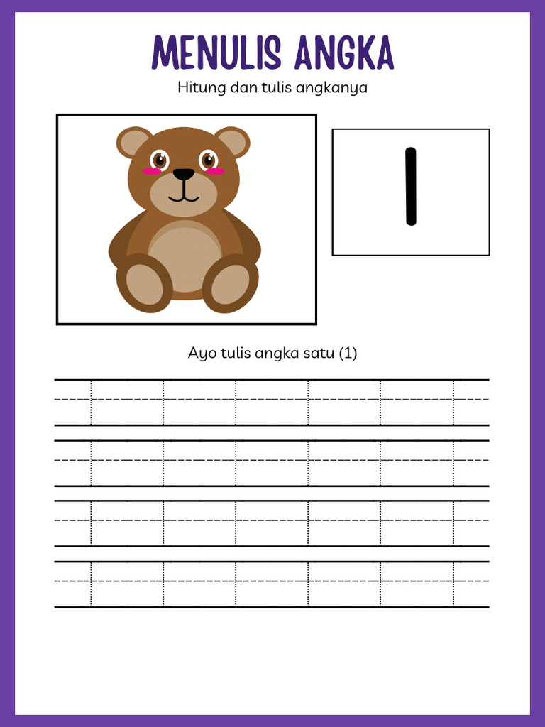 Menulis Angka 1 SD 10 | PDF