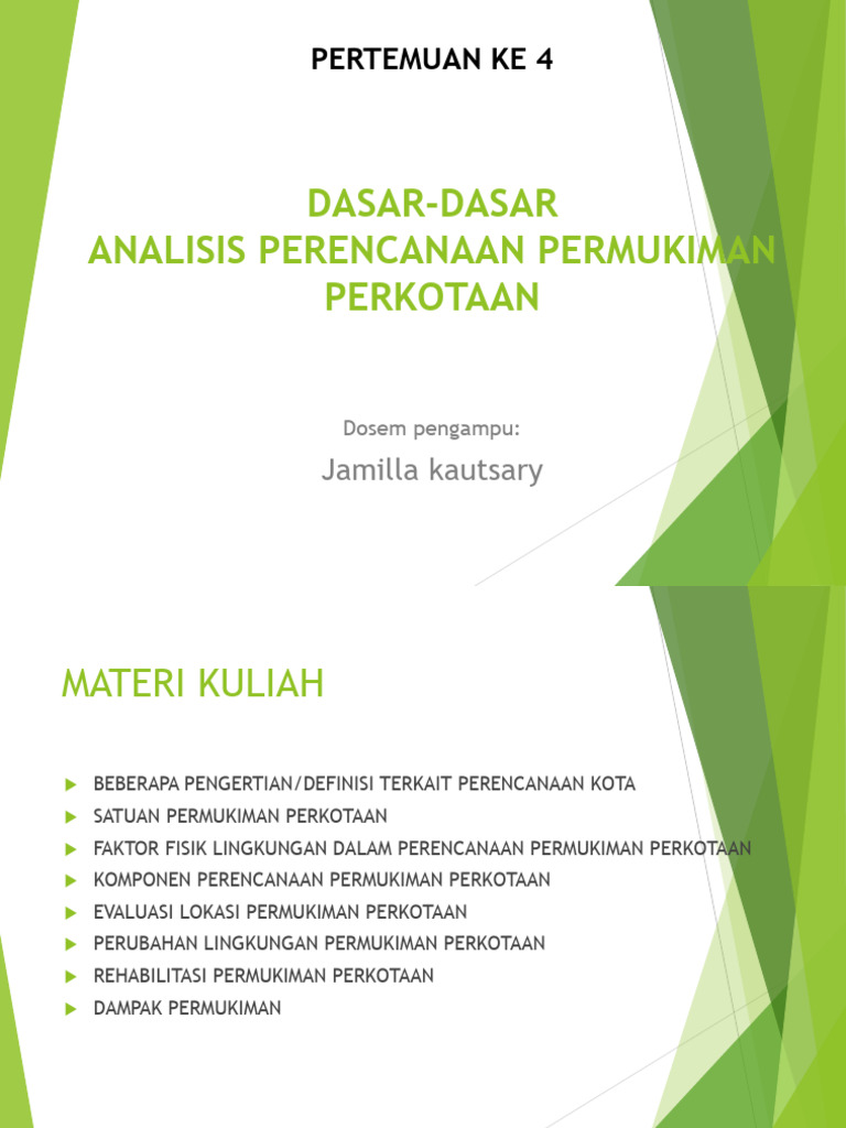 Analisis Perencanaan Permukiman Perkotaan | PDF