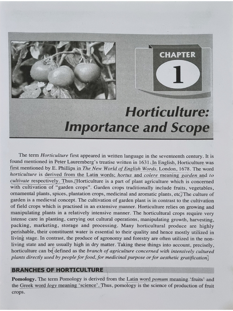 Horticulture Unit 1 | PDF