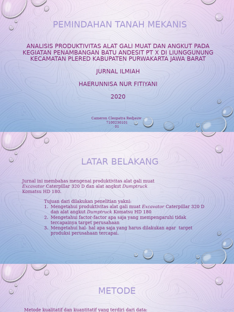 Analisis Produktivitas Alat Gali Muat Dan Angkut - 101 | PDF