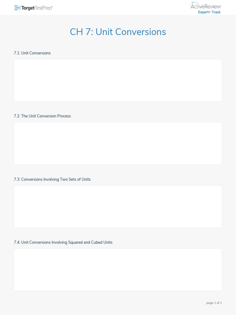 CH 7 Unit Conversions Expert+ Track | PDF