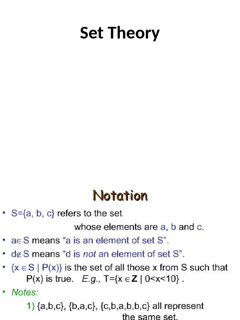 Set Theory | PDF