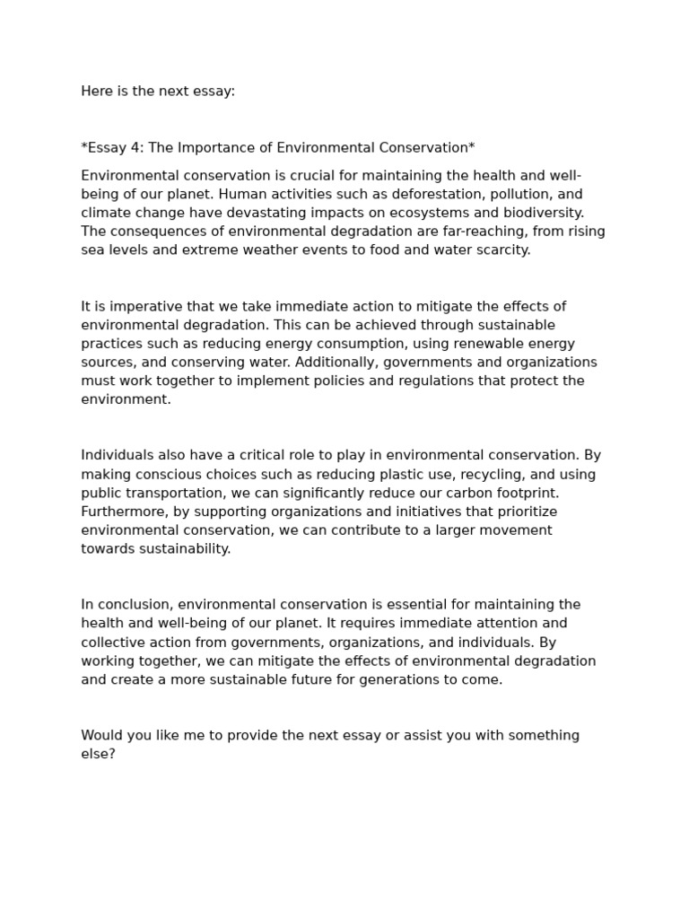 Importance of Environmental Conservation | PDF