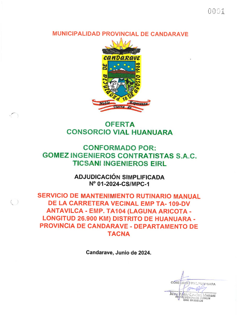 Documentos+Generales+Consorcio+Vial+Huanuara | PDF