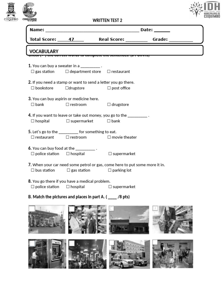 Written Test 2 Beginner 1 | PDF
