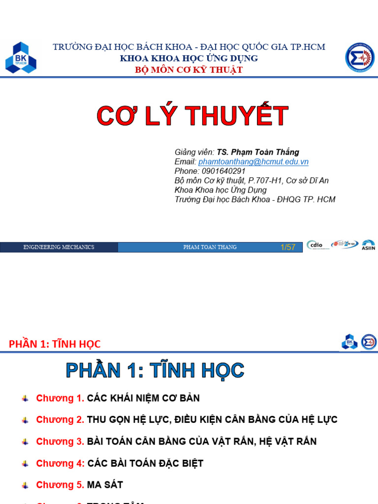 Chuong 1 Co Ly Thuyet | PDF