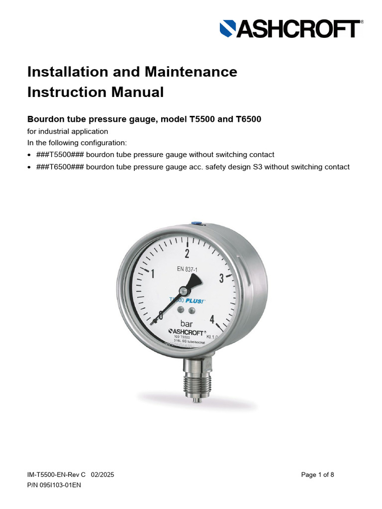 Installation Manual for T5500/T6500 Gauges | PDF | Pressure Measurement ...