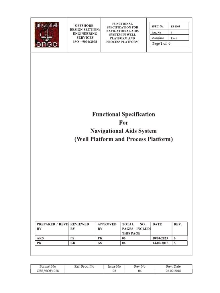 FS - 4003 - Navigational Aids System in Well Platform and Process ...