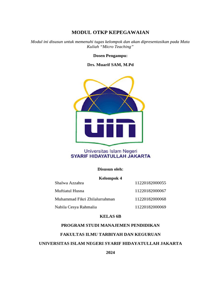 Modul Micro Teaching Kepegawaian - Kel.4 | PDF