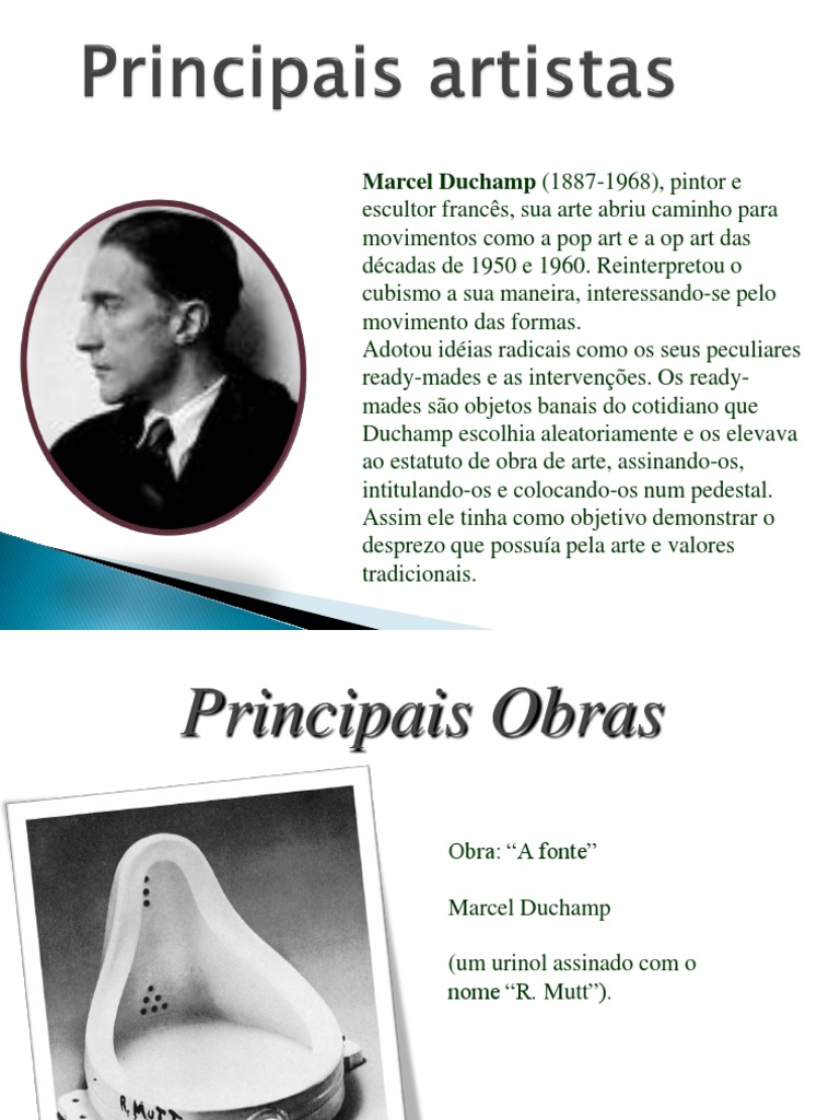 Marcel Duchamp e o Dadaísmo: Obras e Impacto | PDF | Pinturas | Movimentos