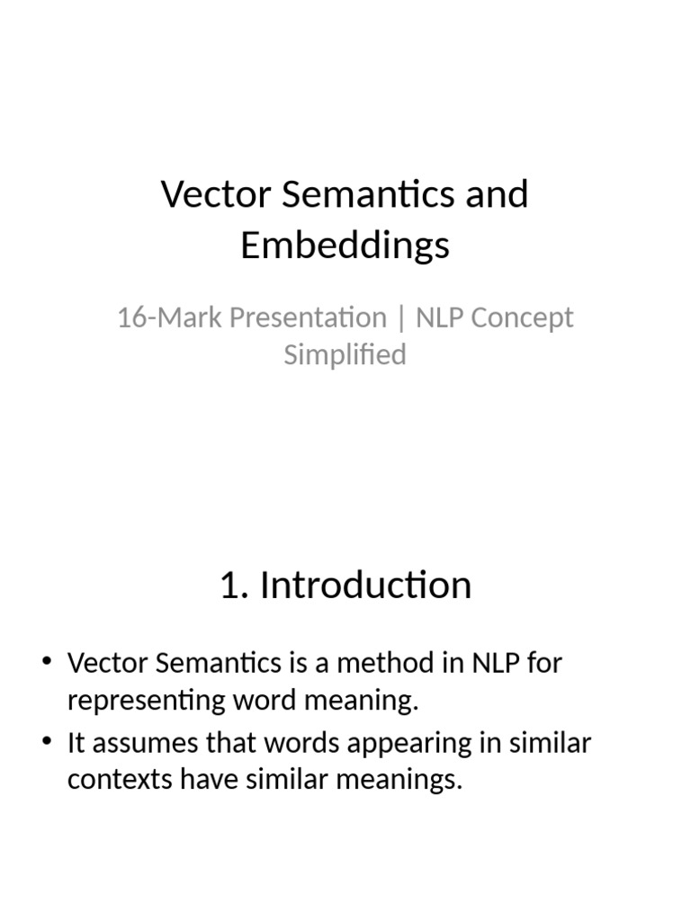 Vector Semantics Embeddings | PDF