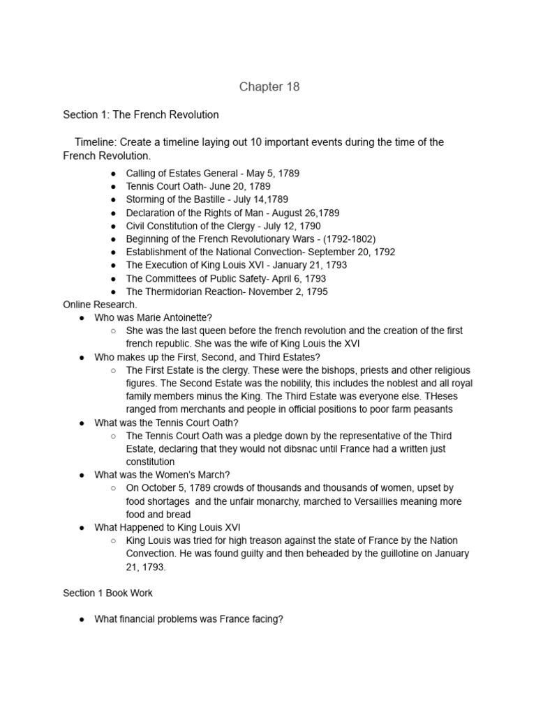 World History - French Revolution Packet | PDF | French Revolution ...