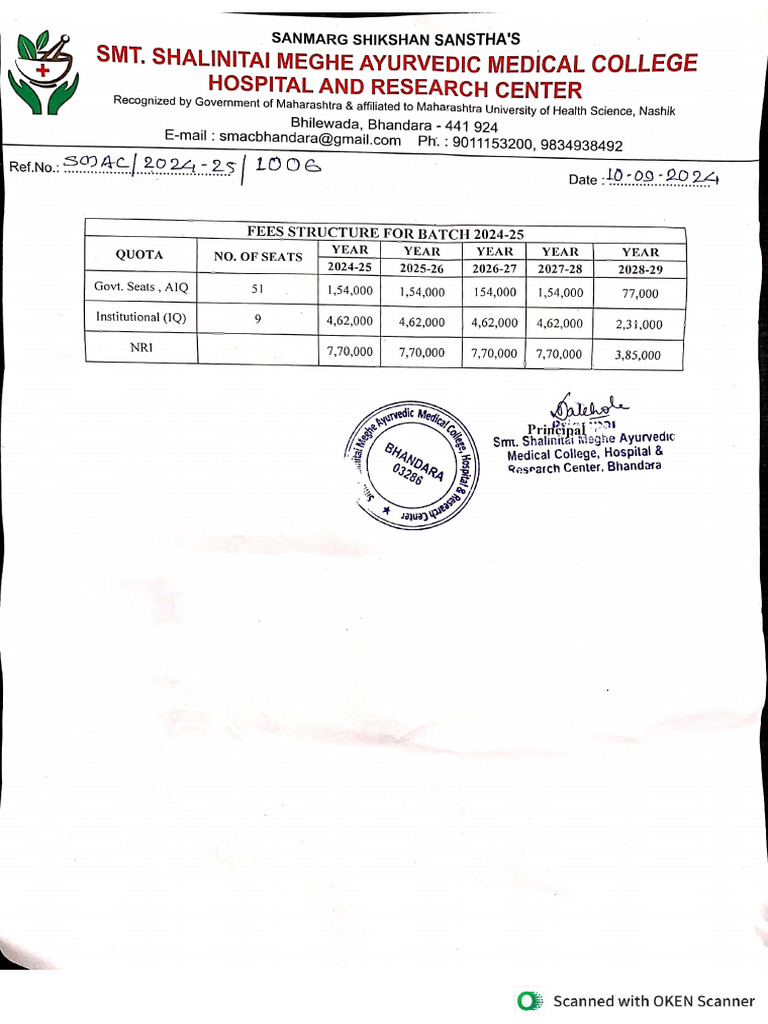 Fees Structure 2024 25 | PDF
