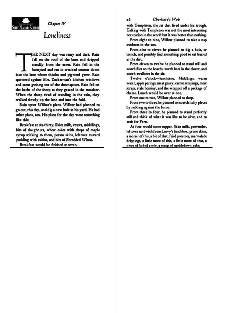 Charlottes Web Chapter 4 27.4.20 | PDF
