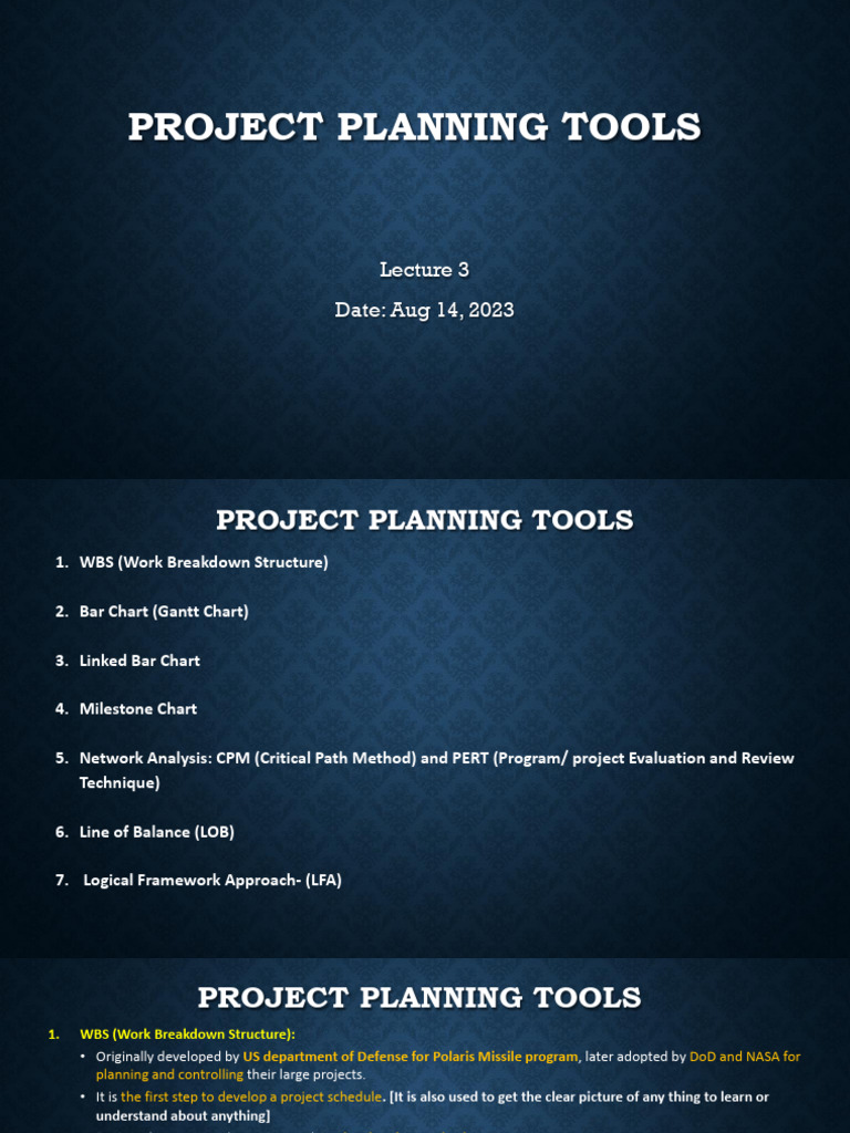 Essential Project Planning Tools Guide | PDF