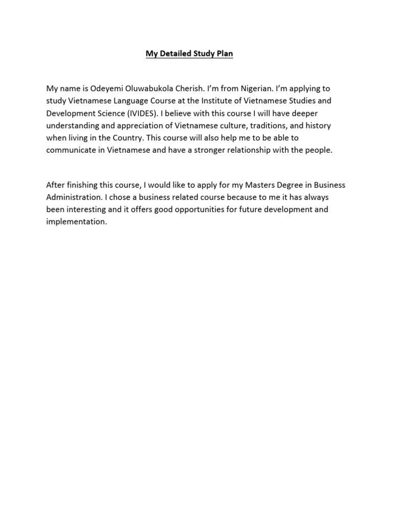 My Detailed Study Plan | PDF