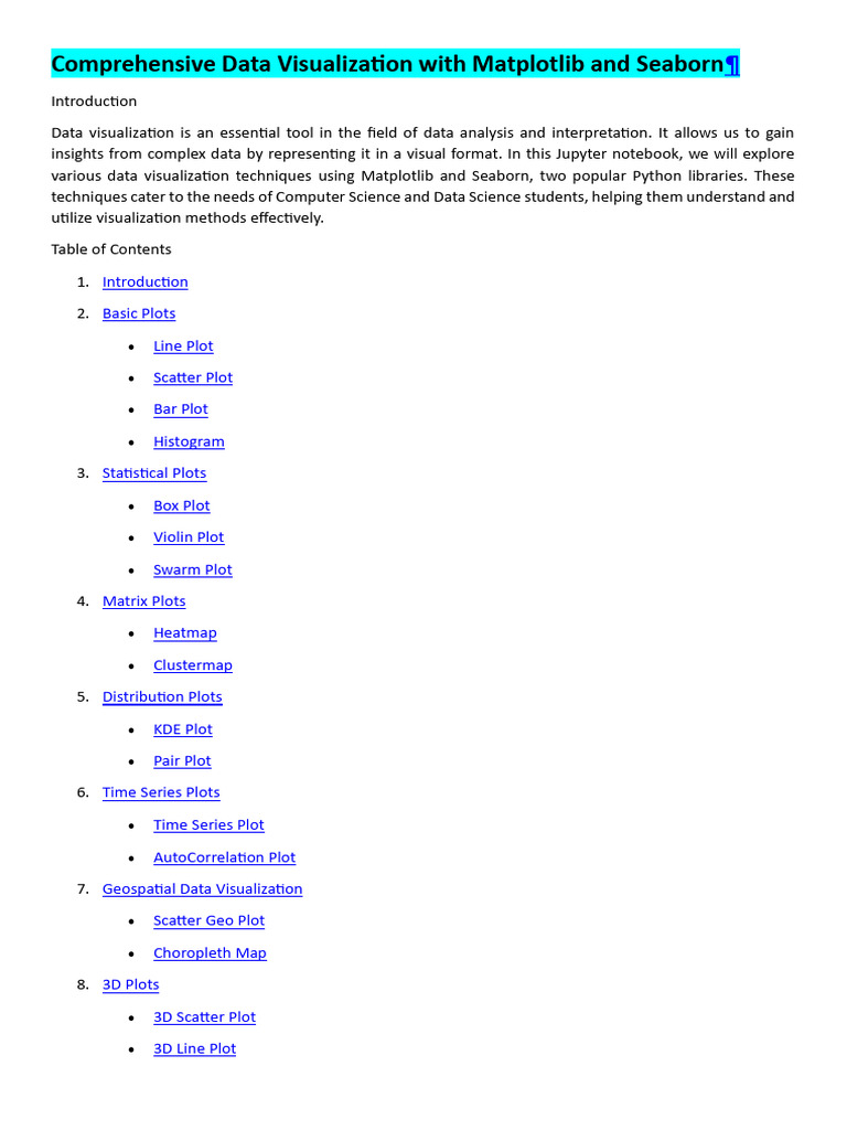 Comprehensive Data Visualization With Matplotlib and Seaborn | PDF | Receiver Operating ...