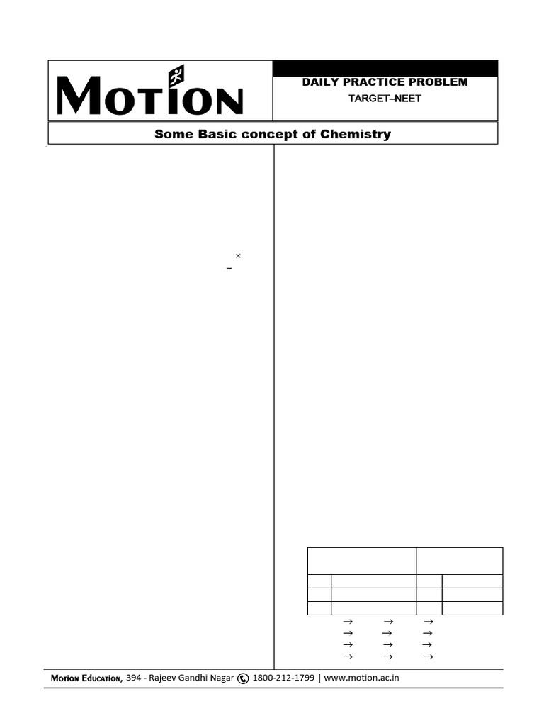 Mole Concept DPP-7 - Eng | PDF | Chemical Compounds | Molecules