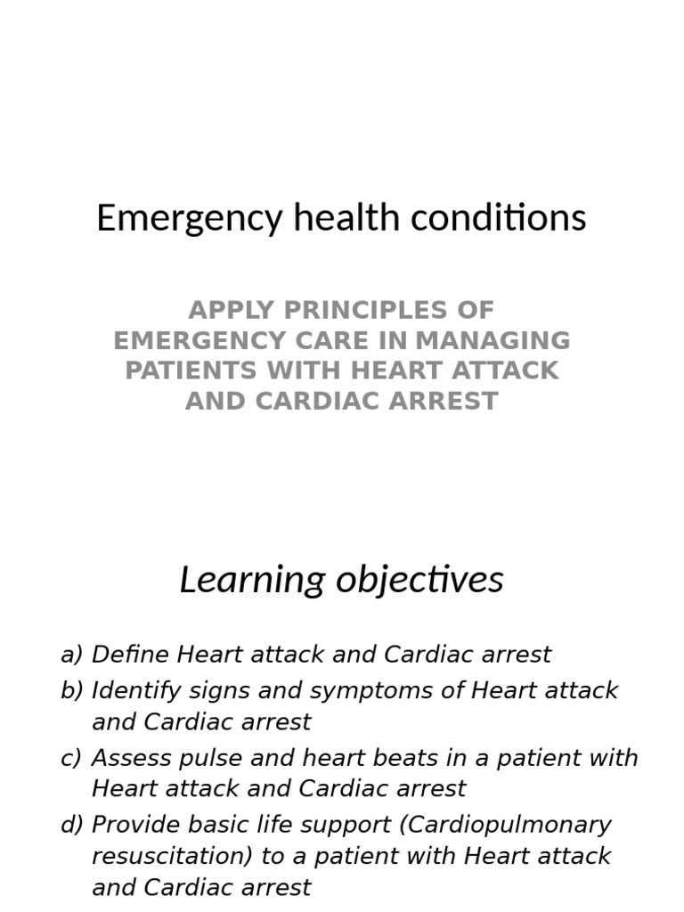 9.3 Heart Attack & Cardiac Arrest, CPR | PDF | Myocardial Infarction ...