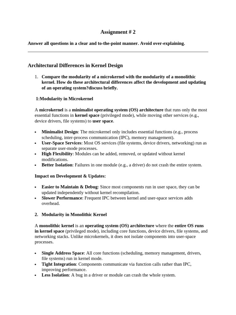 Assignment (2) Ofos | PDF | Kernel (Operating System) | Scheduling (Computing)