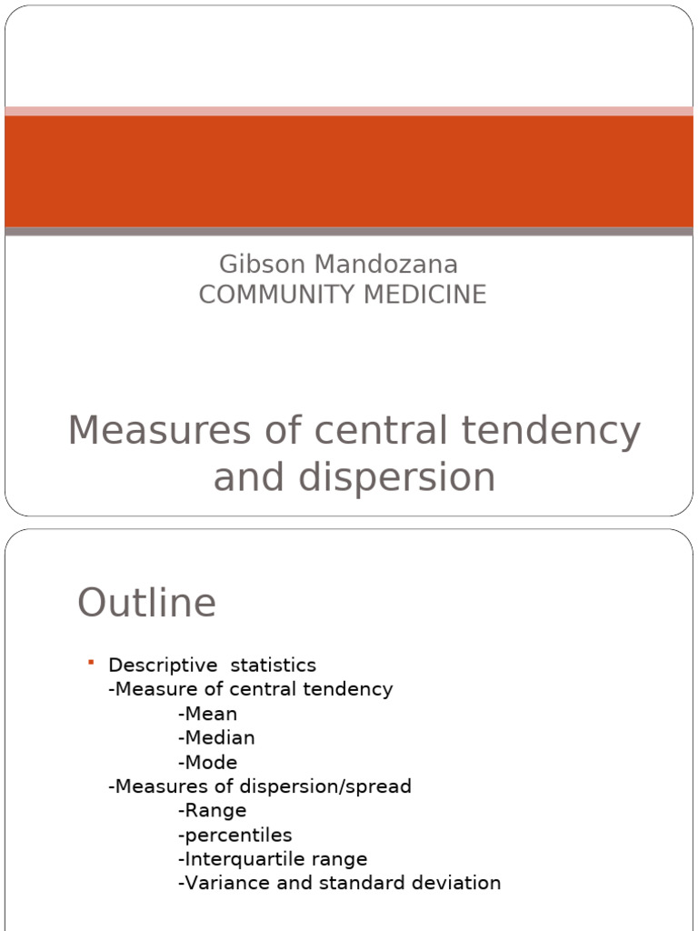 Measures of Central Tendency - 1-1 | PDF | Median | Standard Deviation
