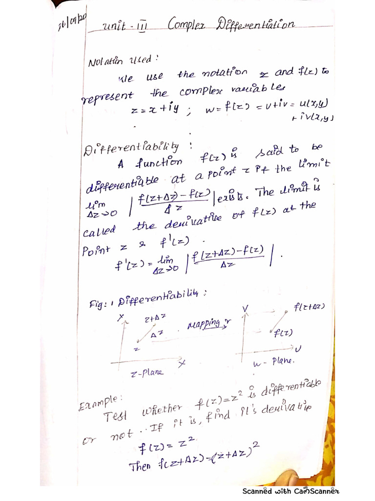 Unit 3 Complex Differentiation | PDF