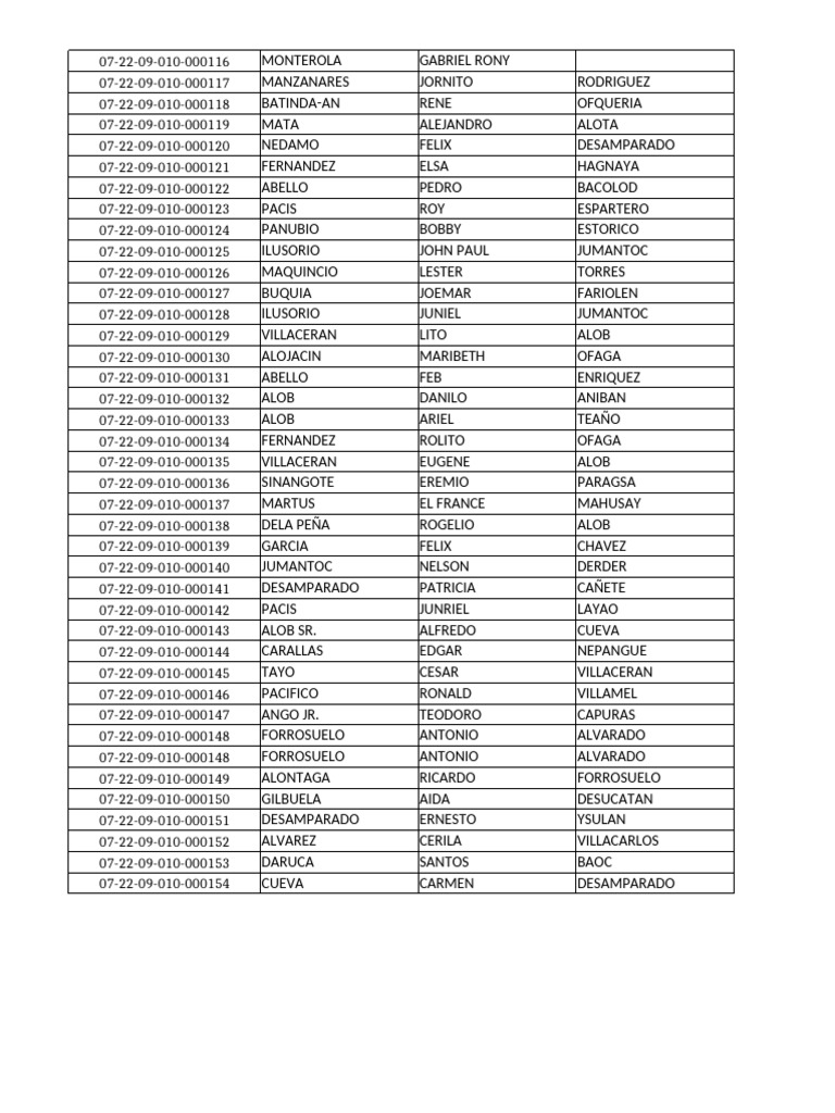 RSBSA Registered Members 2020 | PDF
