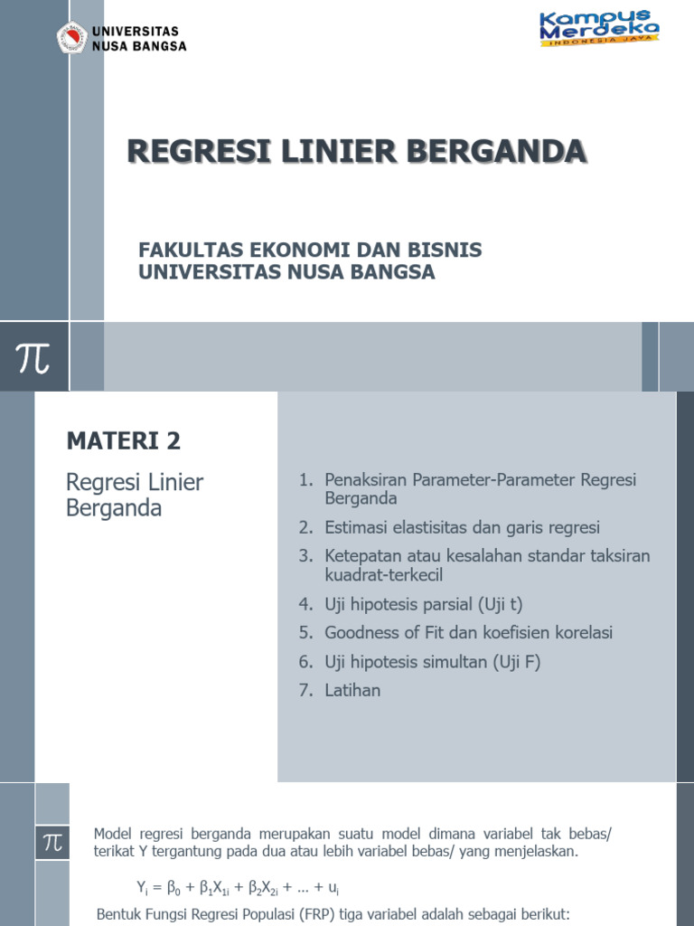 Regresi Linier Berganda | PDF