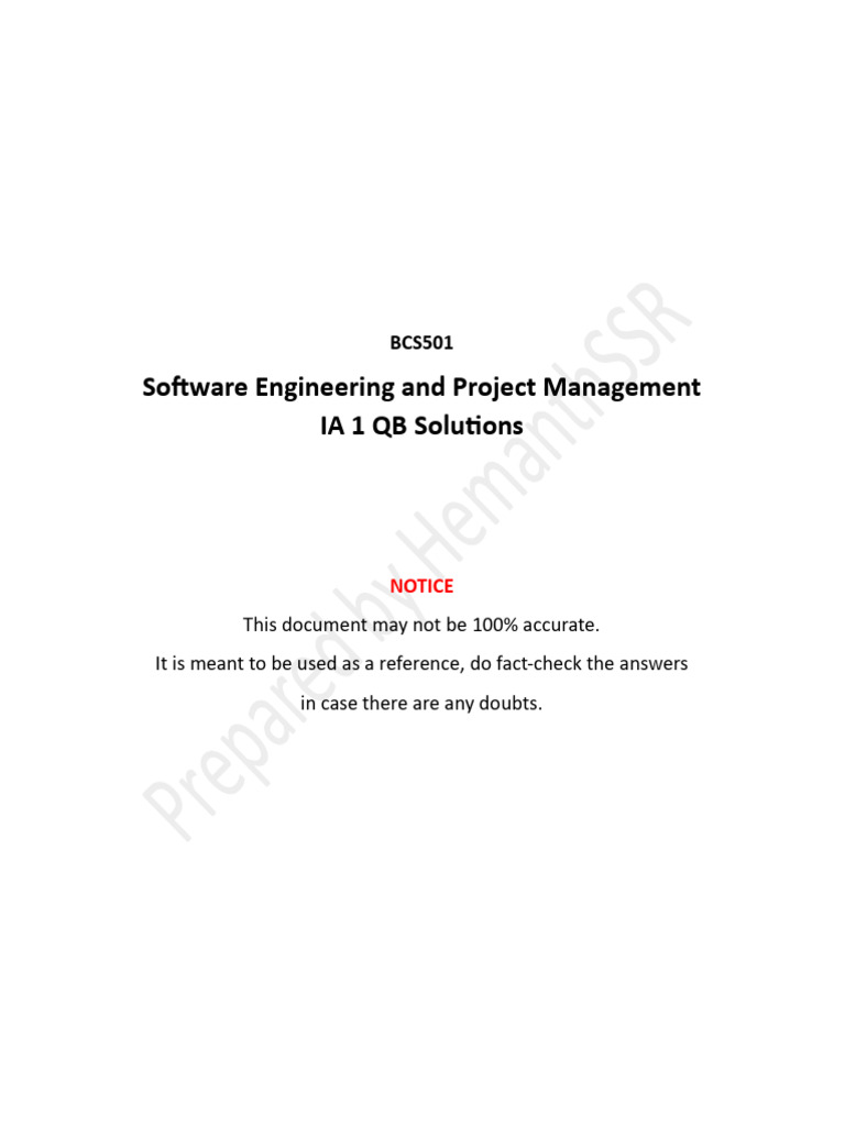 BCS501 IA1 QB Solutions | PDF | Unit Testing | Unified Modeling Language