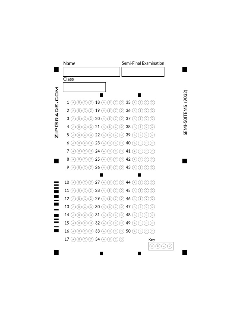 Semi-Final Exam Answer Key 50 Items | PDF