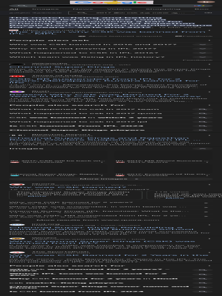What Happened To CSK in 2017 - Google Search | PDF | Summer Sports | Cricket Competitions