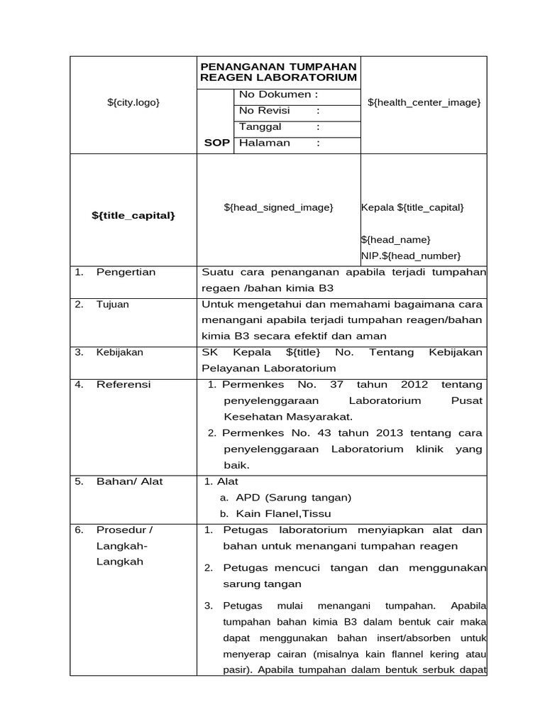 SOP Penanganan Tumpahan Bahan B3 | PDF