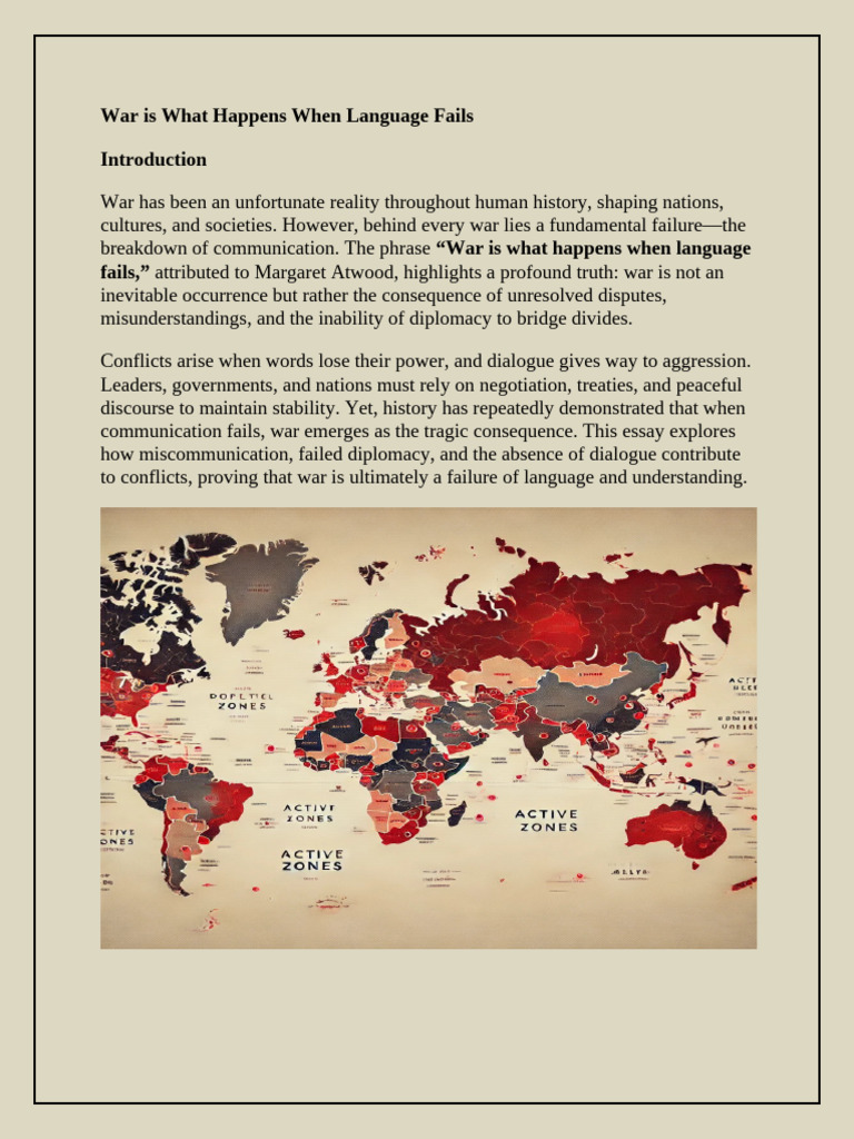 Language's Role in Preventing War | PDF | Neville Chamberlain | Diplomacy