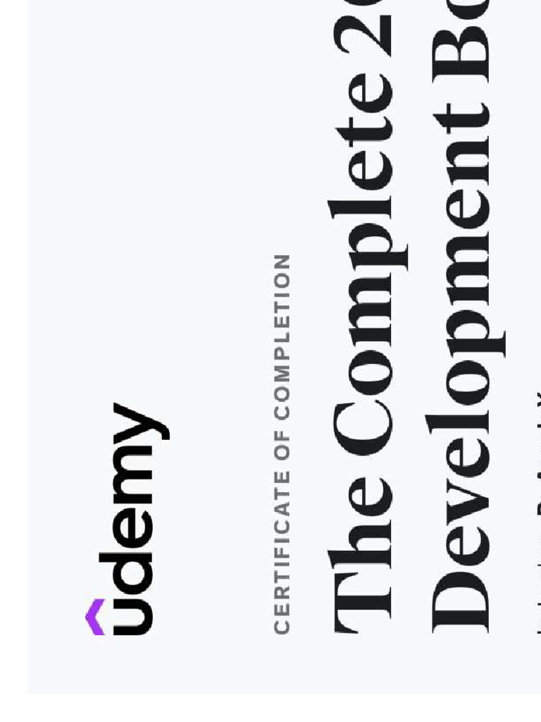 Udemy Certificate | PDF