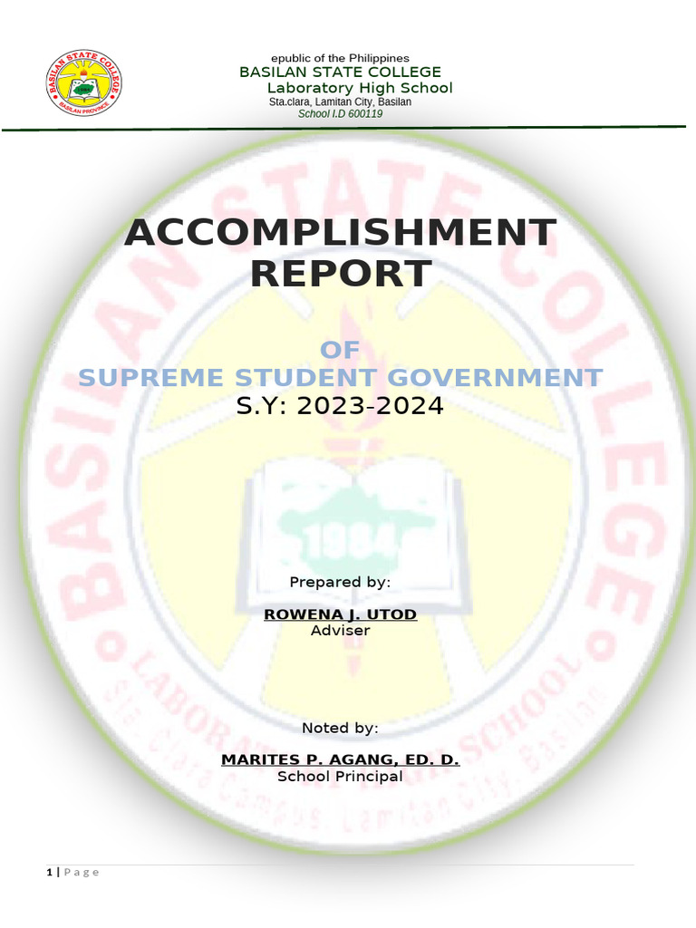 Accomplshment Report SSG | PDF