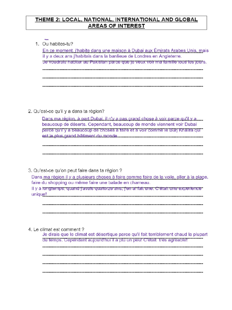 Topic 2 Speaking Answers | PDF