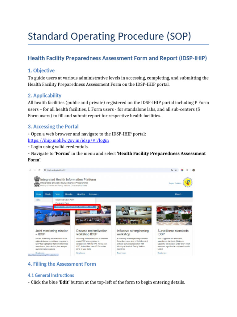 Health Facility Preparedness SOP | PDF | Software | Computing