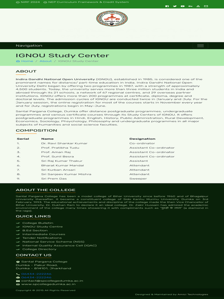 IGNOU Study Center | PDF | Educational Stages