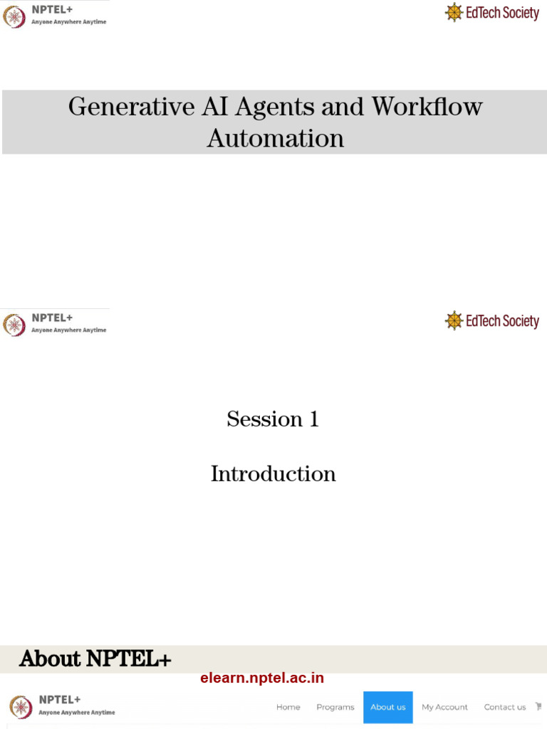 GenAI Workflow Automation NPTEL Zoom Course | PDF | Applied Mathematics | Computational Neuroscience