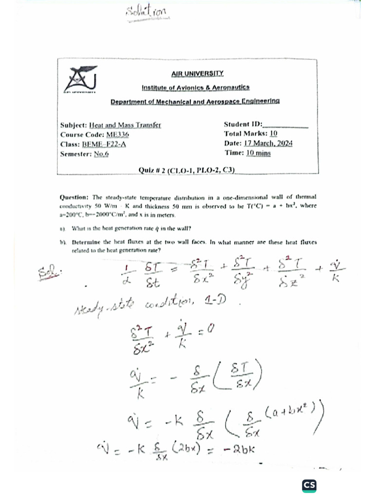 Quiz 2 Solution | PDF