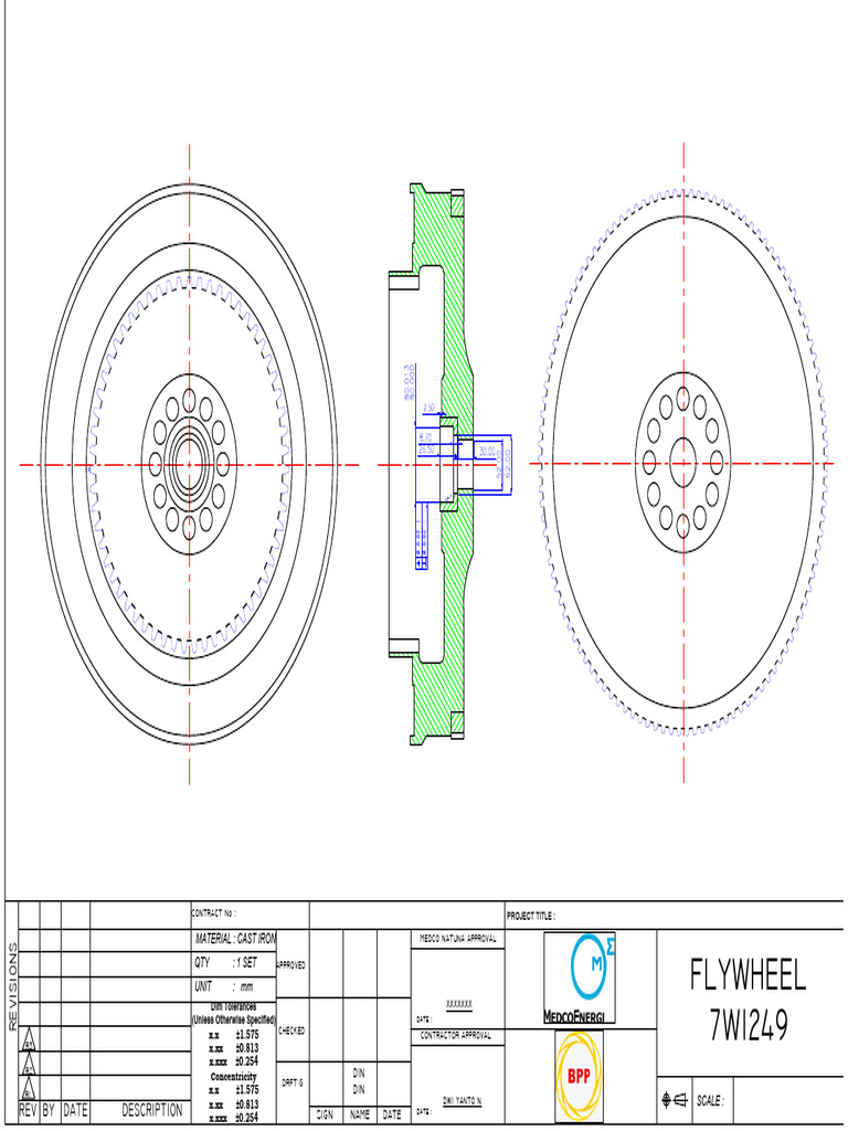 Flywheel Assy With Bearing Linner Rev 1 | PDF
