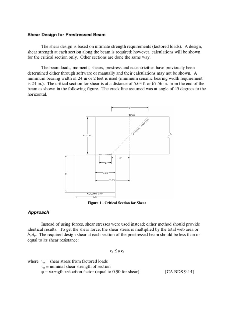 Shear Design For Pre Stressed Beam | PDF | Technology & Engineering