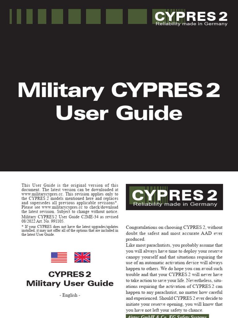 991105 M Cypres 2 Users Guide E Us Pdf Parachuting Parachute