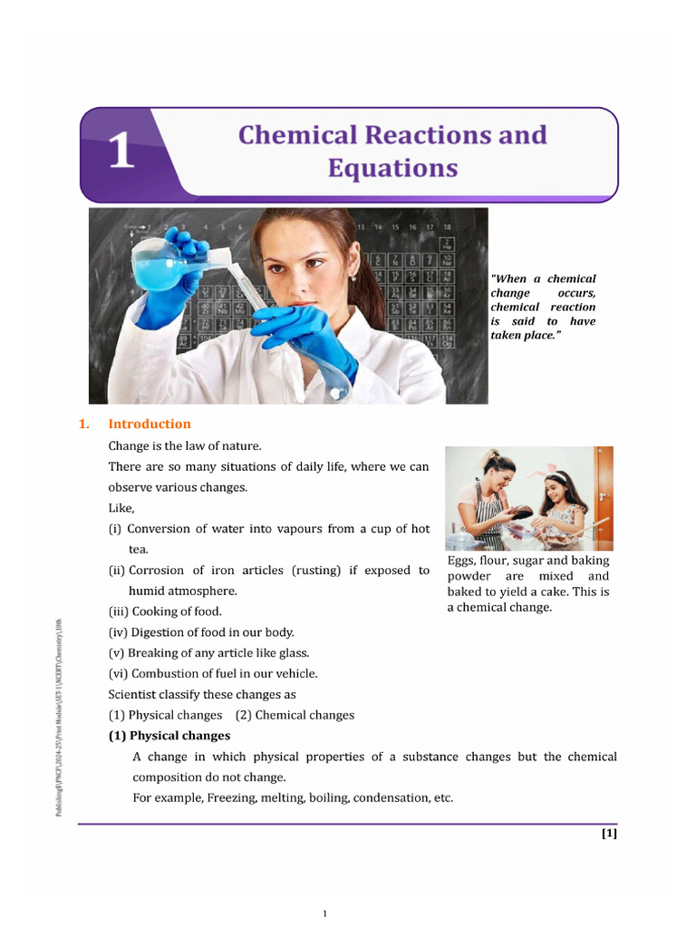 Chemical Reaction and Equations | PDF